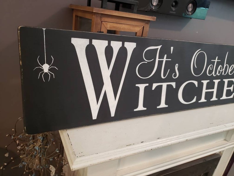 Witch Sign It's October Witches Sign Horizontal Wood Sign - Etsy