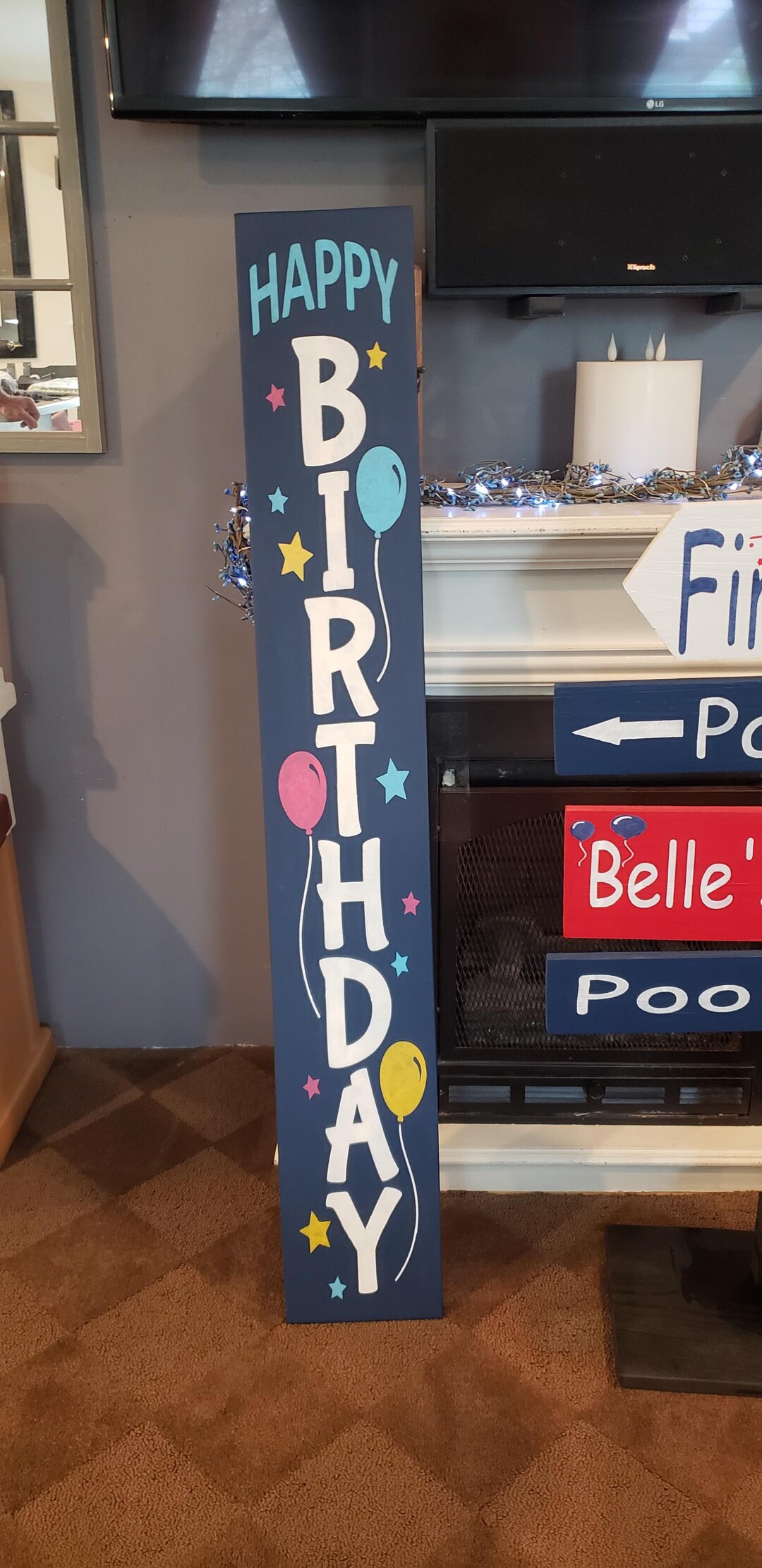 Birthday Sign Welcome Porch Sign Happy Birthday Entryway Decor Party ...
