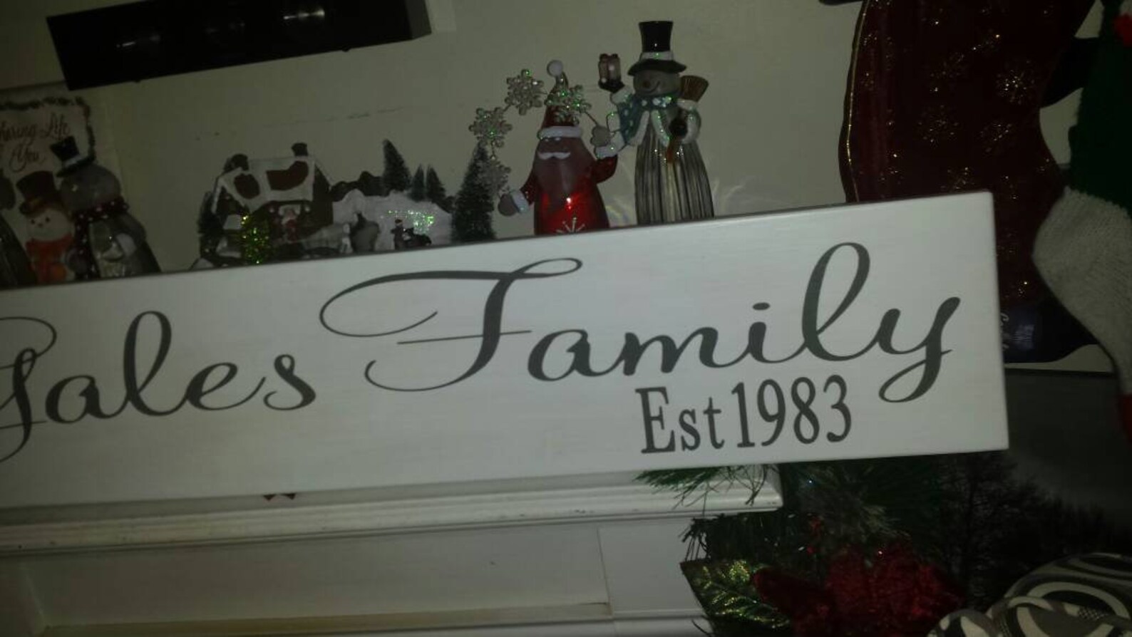 Personalized Sign Extra Large Horizontal Wall Hanging Distressed Wood ...