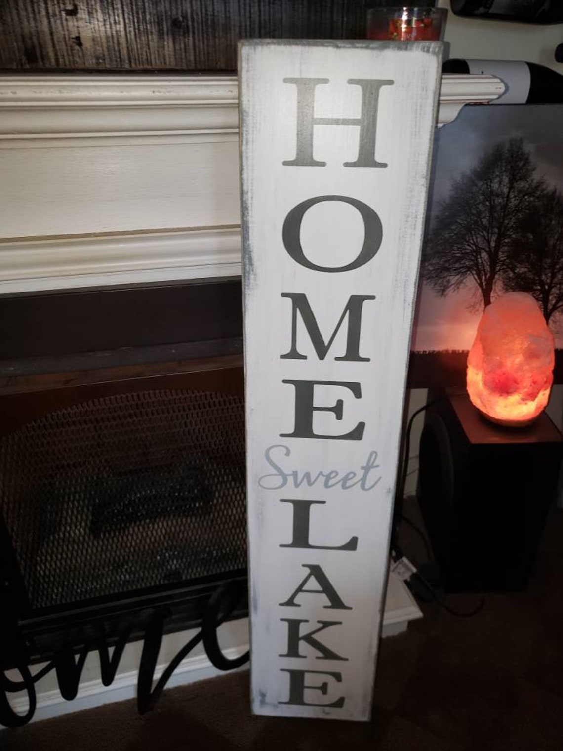 Home Sweet Lake Sign Extra Large Porch Sign Lakehouse Decor Vertical ...