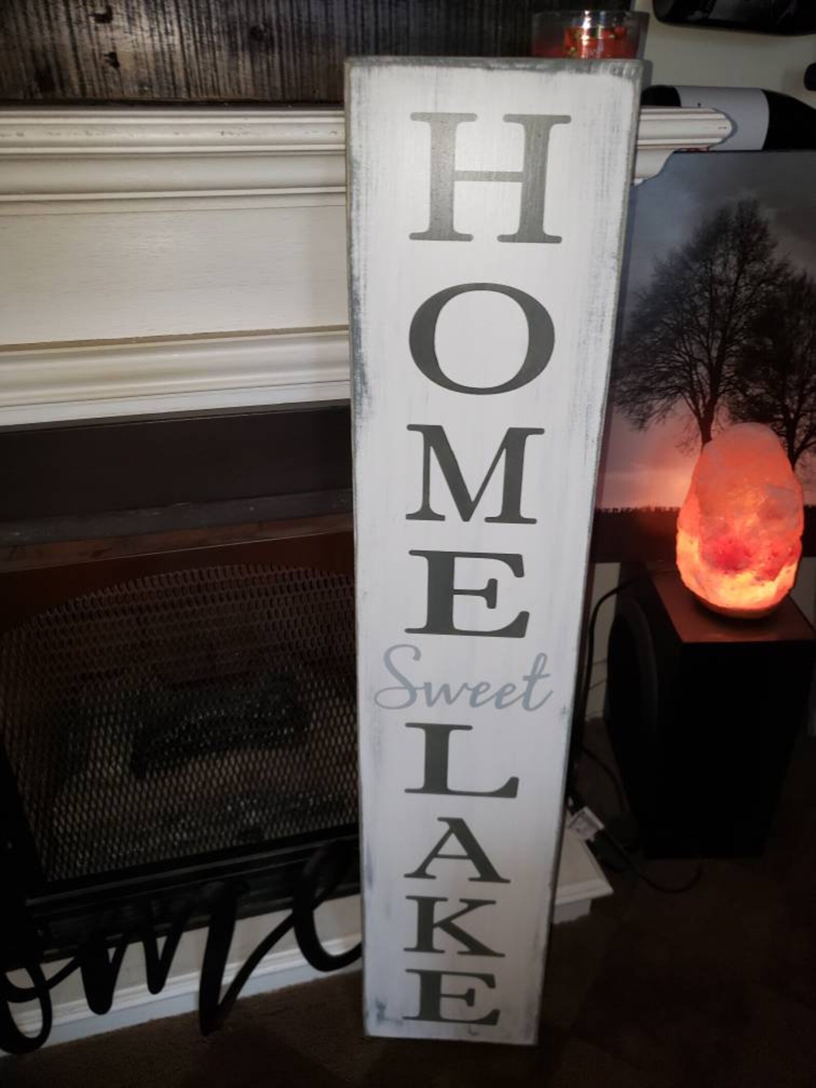 Home Sweet Lake Sign Extra Large Porch Sign Lakehouse Decor Vertical ...