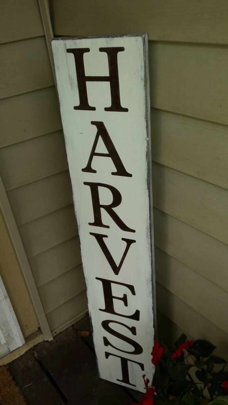 Harvest Extra Large Porch Sign Fall Decor Vertical Wood Sign Entryway ...
