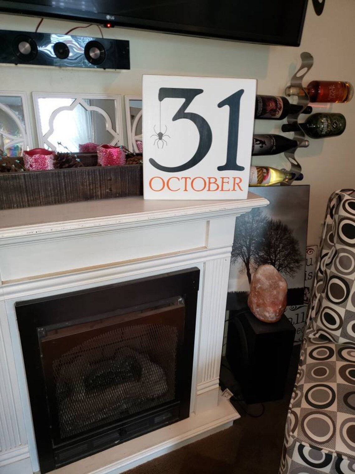 October 31 Sign Halloween Sign Rustic Distressed Wood Wall | Etsy