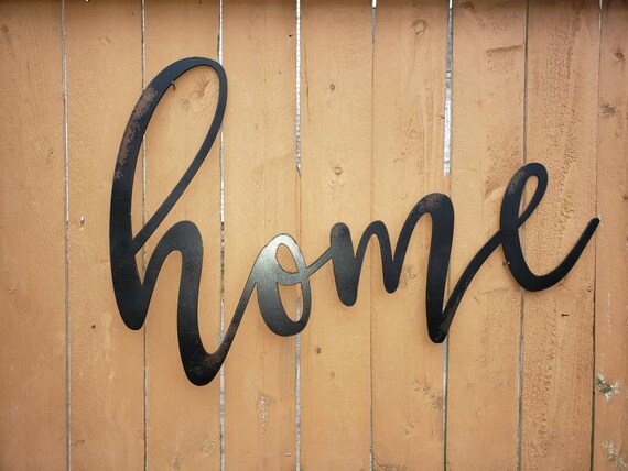 Home Metal Word Sign Distressed Rustic Rusted Wall Hanging - Etsy