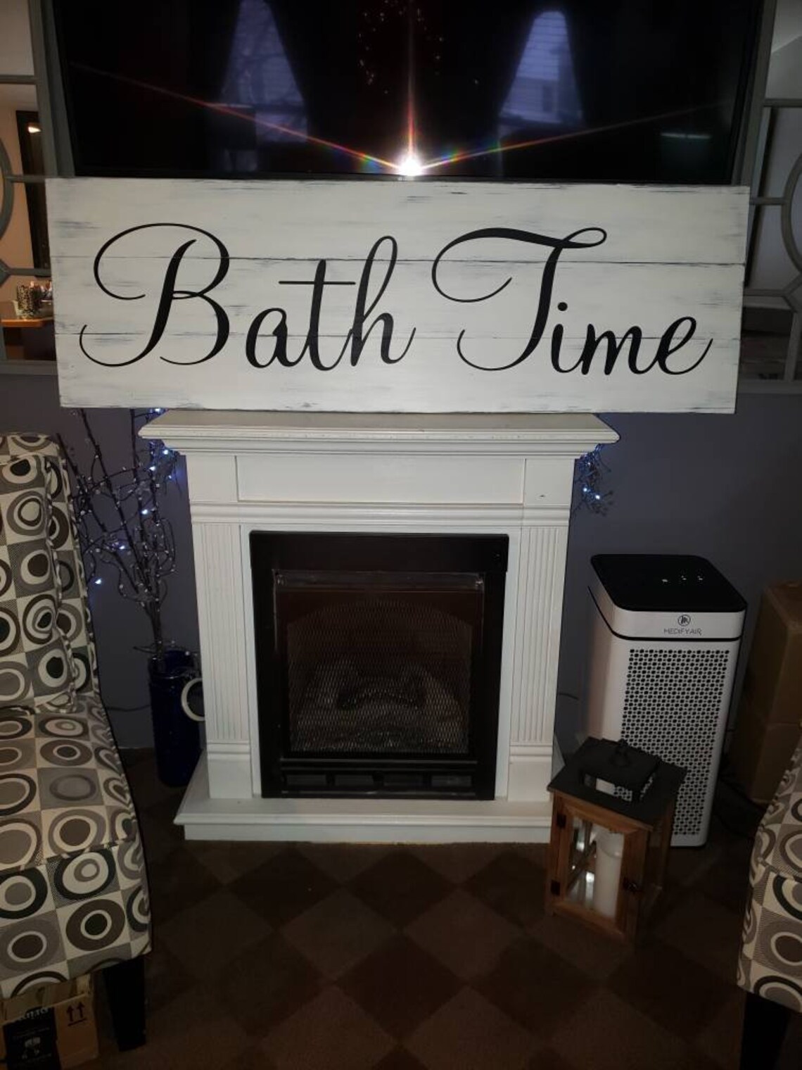 Bath Time Sign Distressed Wood Wall Hanging Large Primitive - Etsy