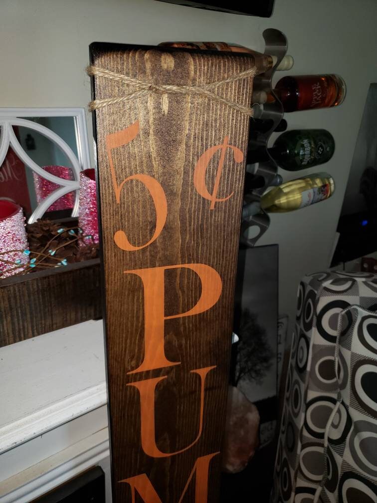 Pumpkins 5 cents Porch Sign Primitive Decor Reversible Rustic | Etsy