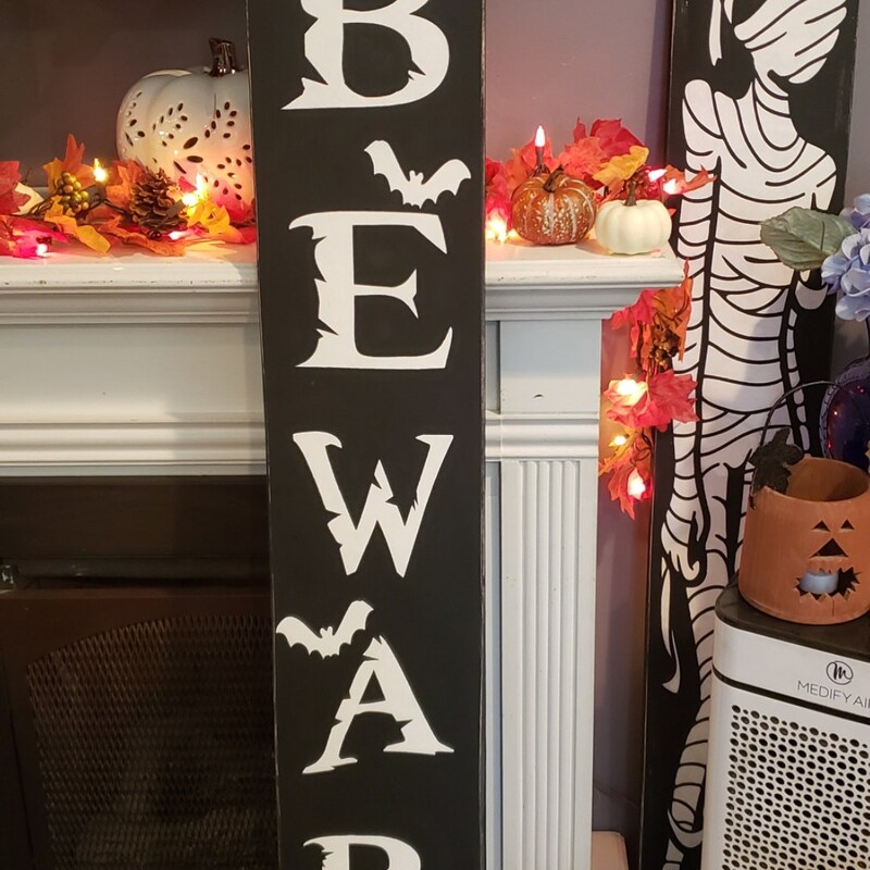 Beware Halloween Sign - Etsy