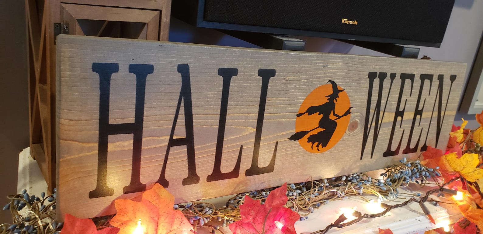 Halloween Sign Witch Wall Hanging Sign Halloween Wood Sign Distressed ...