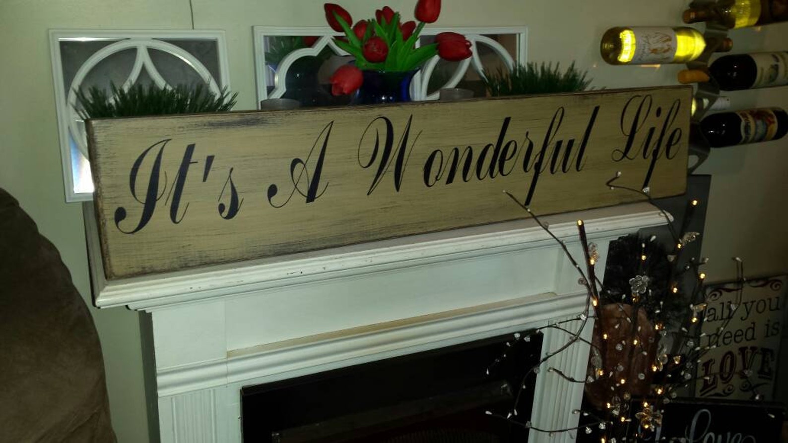 It's A Wonderful Life Wood Sign 5 Ft Christmas Sign Distressed Wood ...