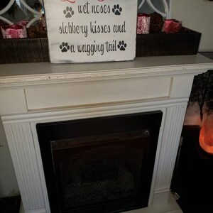 Love is Wet Noses Slobbery Kisses and a Wagging Tail Distressed Wood ...