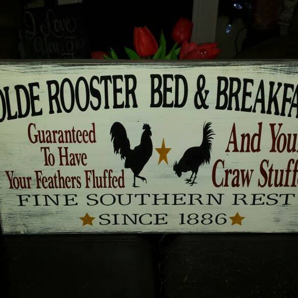 Rooster Bed and Breakfast Sign - Etsy