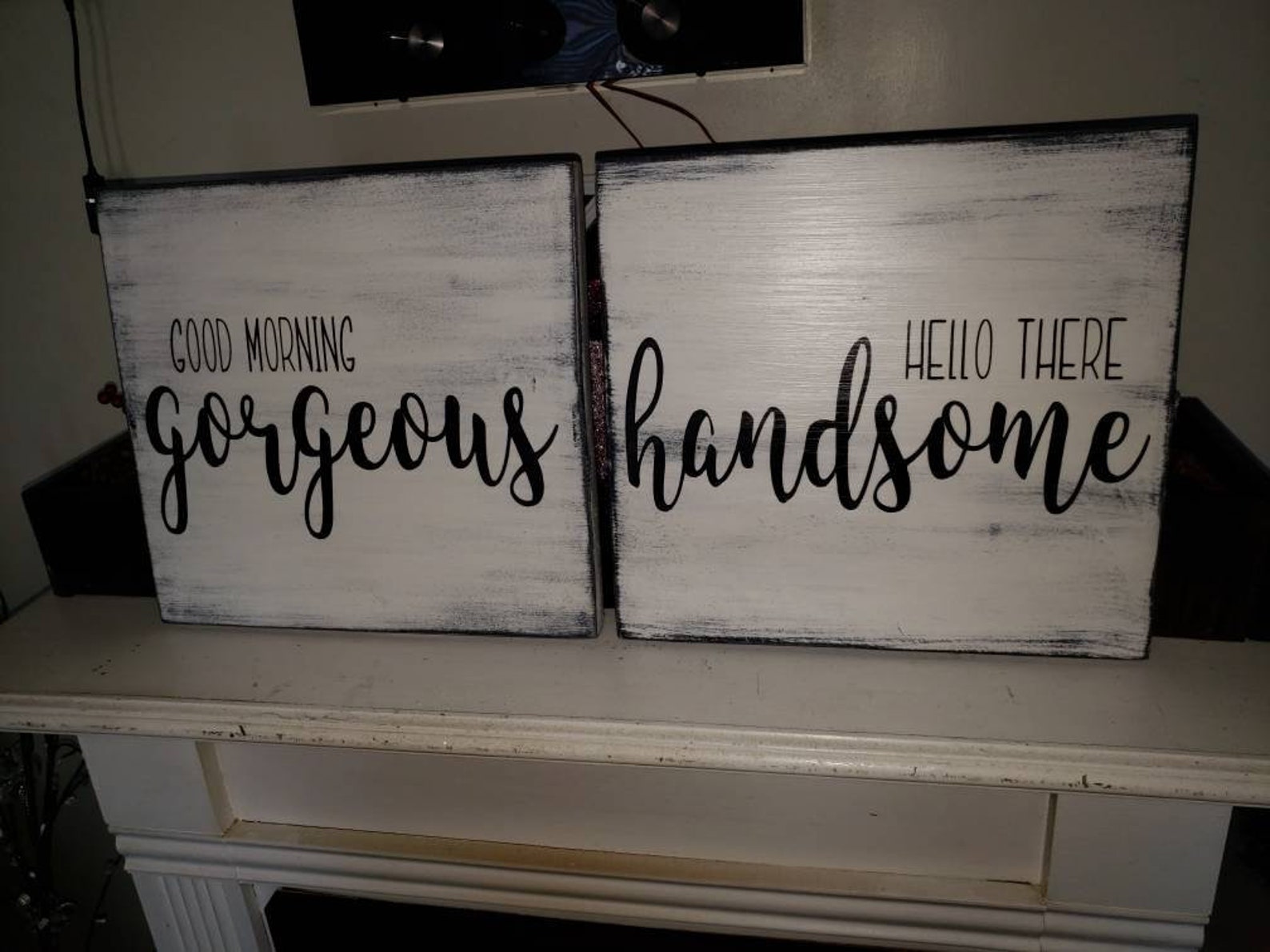 Good Morning Gorgeous Hello Handsome Wood Sign Bedroom Decor - Etsy