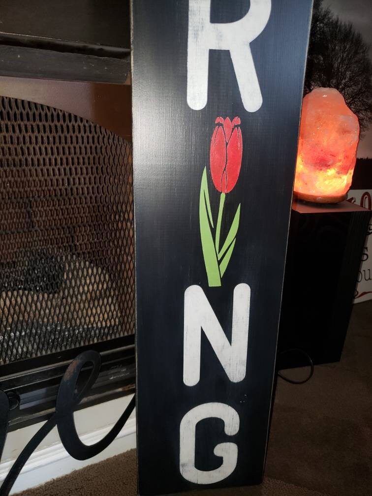 Spring Porch Sign Reversible Vertical Distressed Wood Sign - Etsy