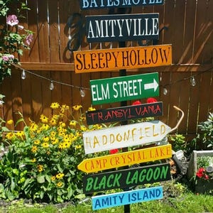 Halloween Directional Sign Halloween Porch Sign Cedar Wood Lawn ...