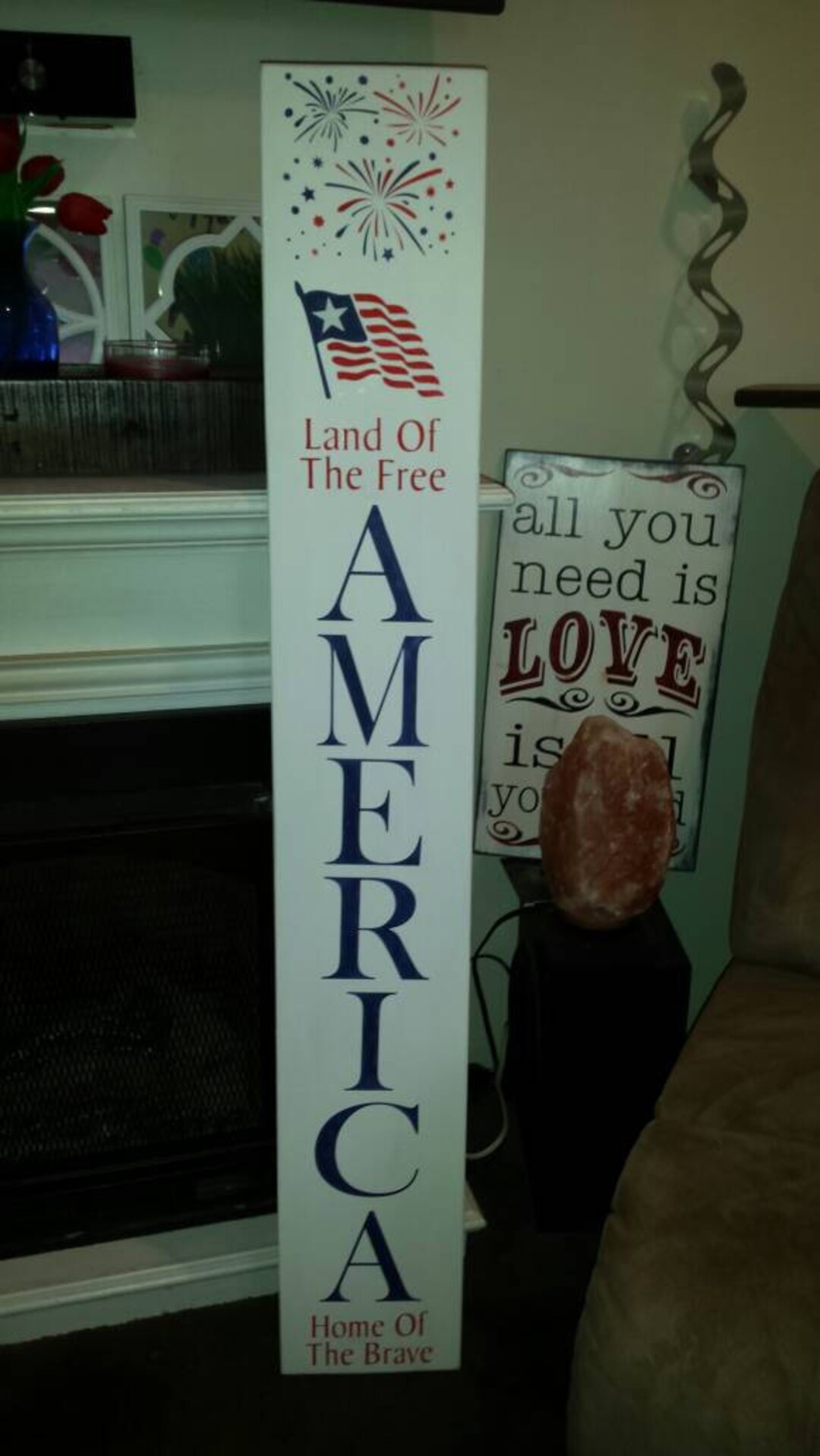 America Porch Sign Rustic Wood Sign Extra Large Oversized Pariotic ...