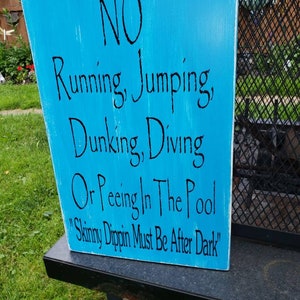 Pool Rules Sign Summer Sign Pool Decor Funny Sign No Running Jumping ...