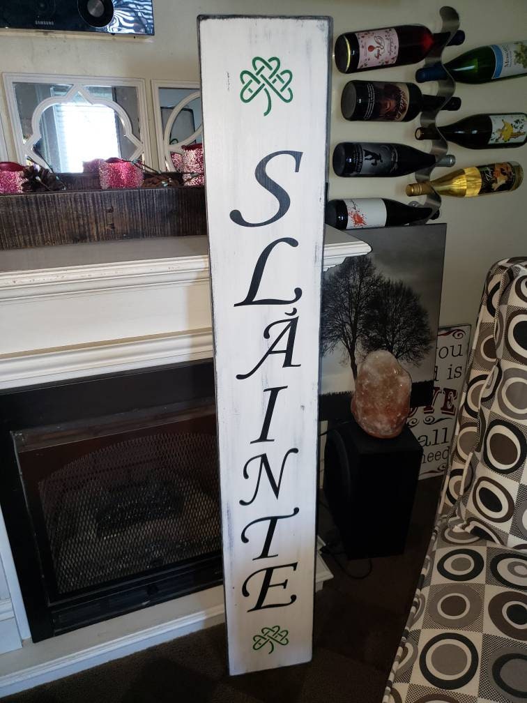 Slainte Vertical Porch Sign Gaelic Irish Good Health | Etsy