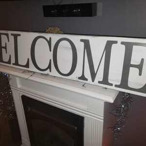 Welcome Sign Horizontal Wall Hanging Entryway Porch Sign Rustic ...