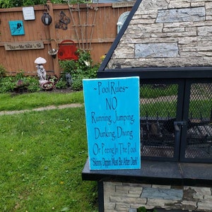 Pool Rules Sign Summer Sign Pool Decor Funny Sign No Running Jumping ...