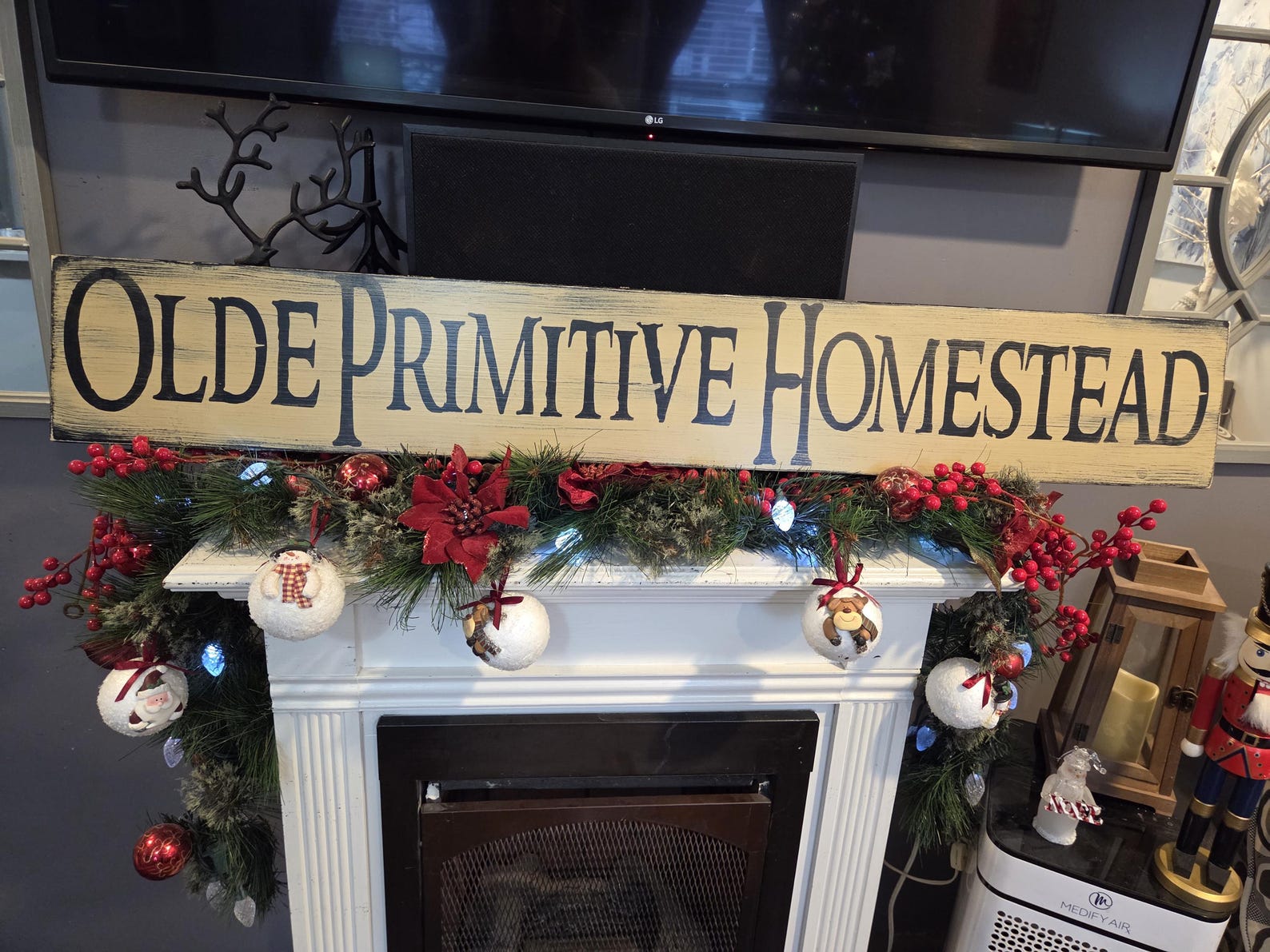 Olde Primitive Homestead Sign the Gathering Place Distressed Wood Wall ...