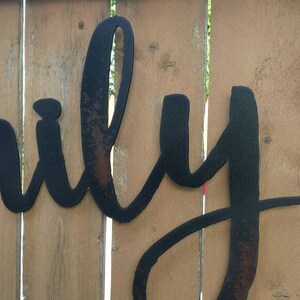 Family Metal Word Sign Distressed Rustic Rusted Wall Hanging Extra ...