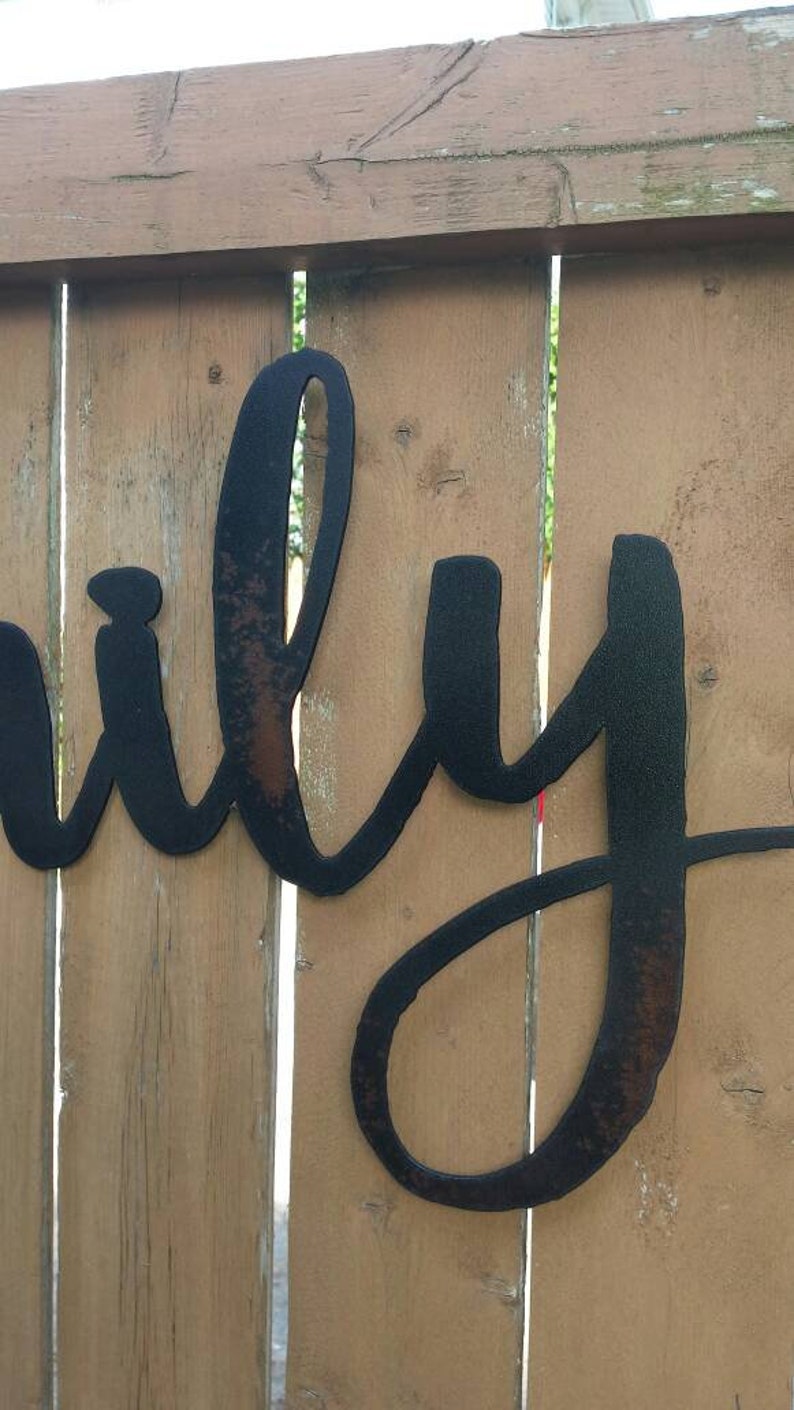 Family Metal Word Sign Distressed Rustic Rusted Wall Hanging - Etsy