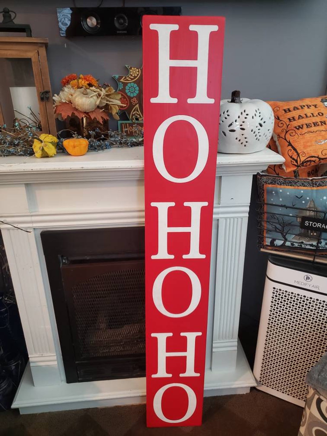 HO HO HO Sign Christmas Porch Sign Reversible Entryway Sign Holiday ...