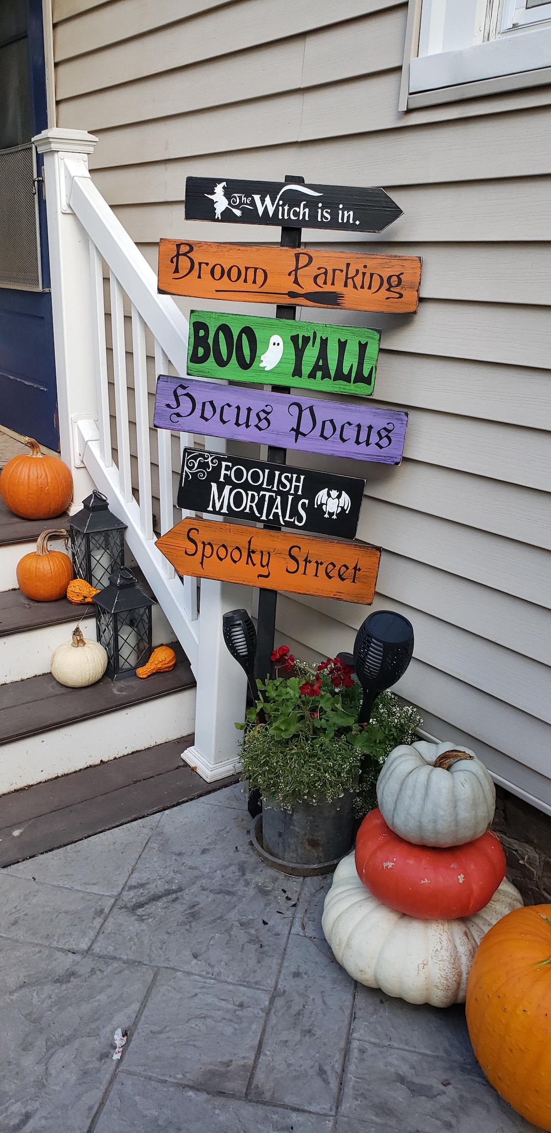 Halloween Directional Sign Witch Decor Halloween Decoration Porch Sign ...