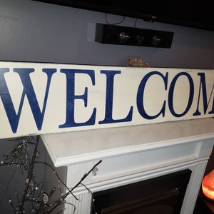 Welcome Sign Horizontal Wall Hanging Entryway Porch Sign Rustic ...