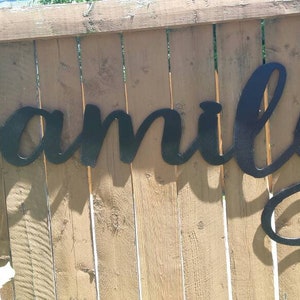 Family Metal Word Sign Distressed Rustic Rusted Wall Hanging Extra ...