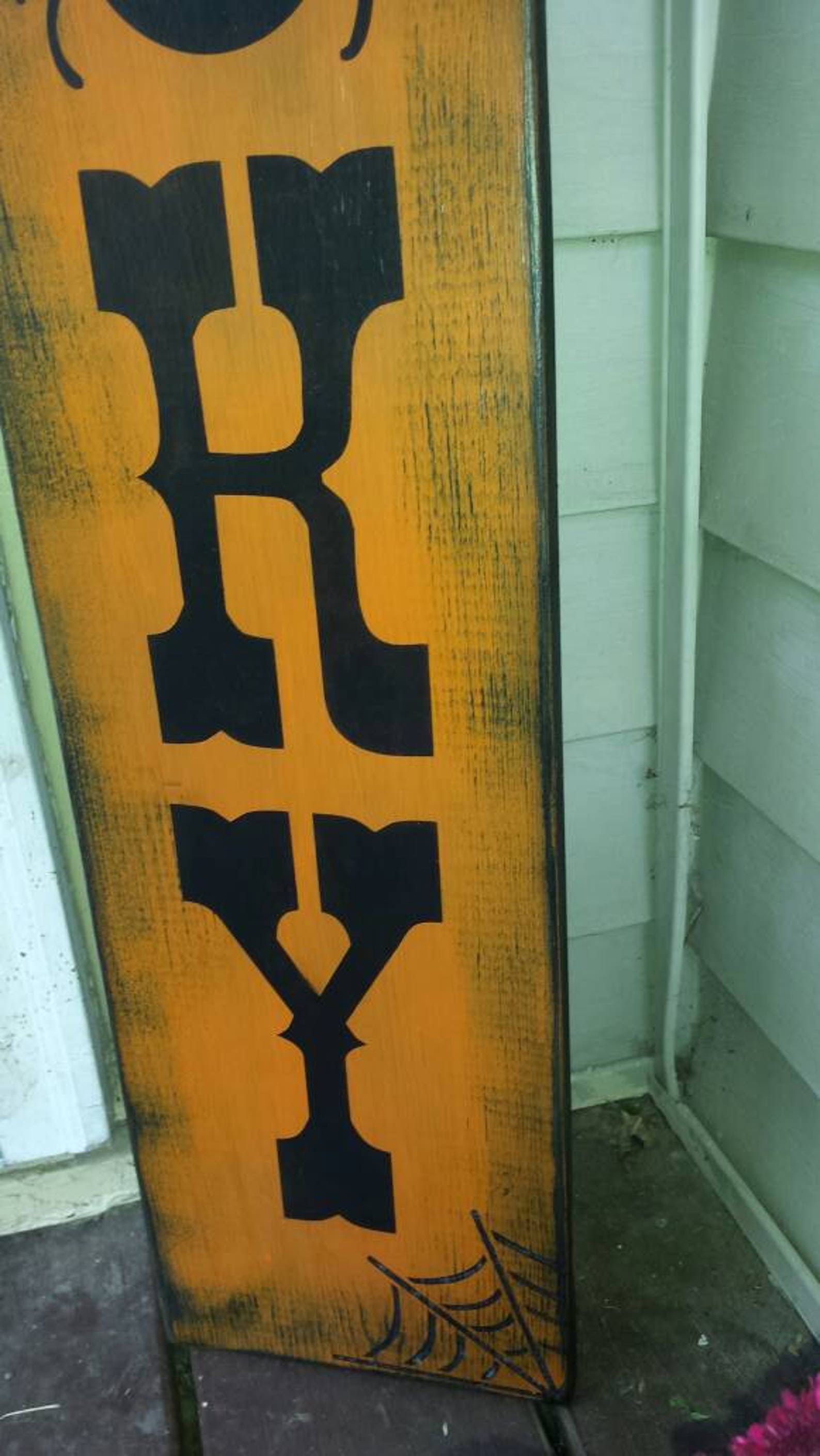 Spooky Halloween Sign Porch Sign Distressed Wood Rustic Extra Large ...