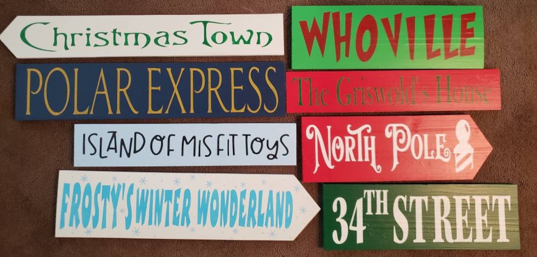 Christmas Directional Sign Individual Signs NO POST Lawn Ornament ...