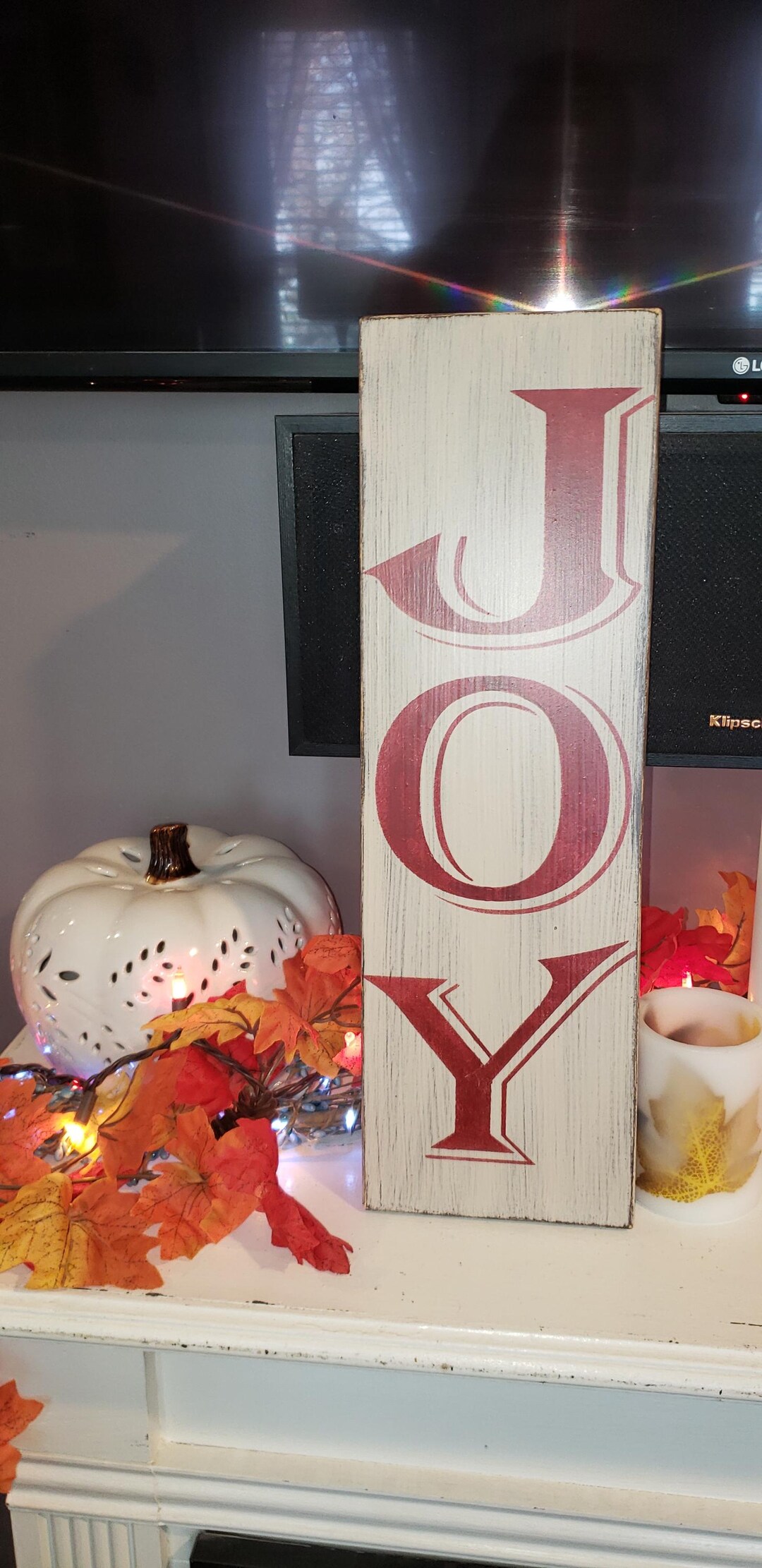 Joy Sign Christmas Sign Distressed Wood Sign Rustic Primitive Christmas ...