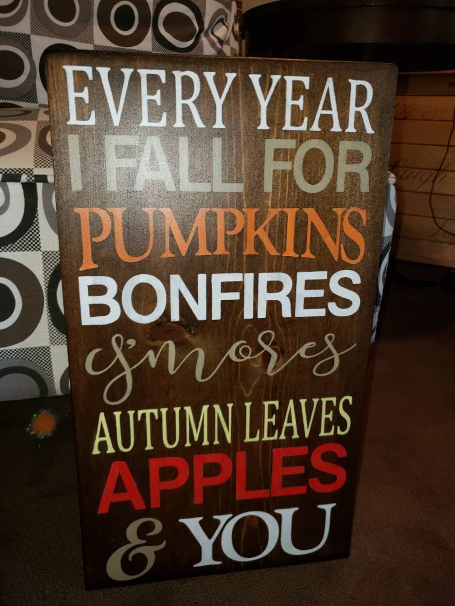 Every Year I Fall for Pumpkins Sign Bonfires Smores Autumn | Etsy