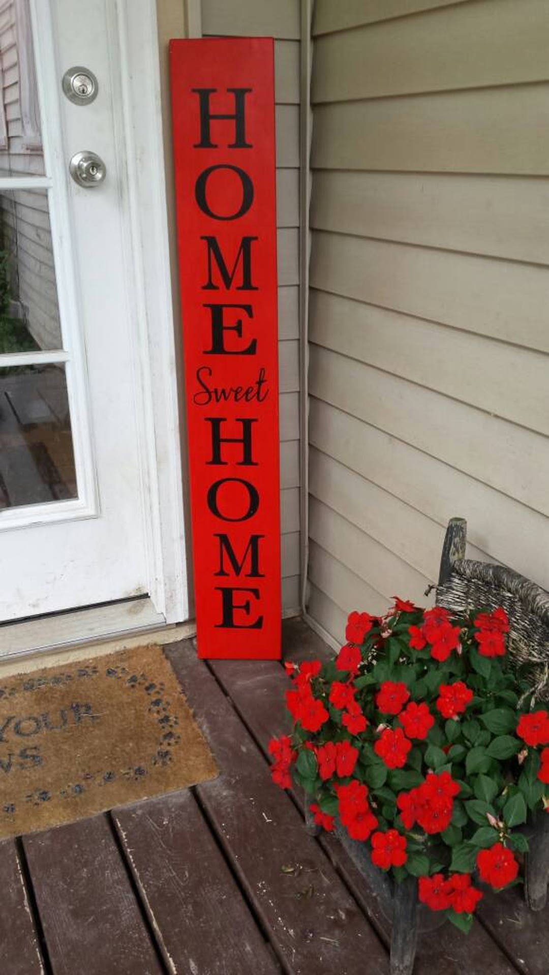 Home Sweet Home Extra Large Porch Sign Vertical Wood Sign Entryway Sign ...