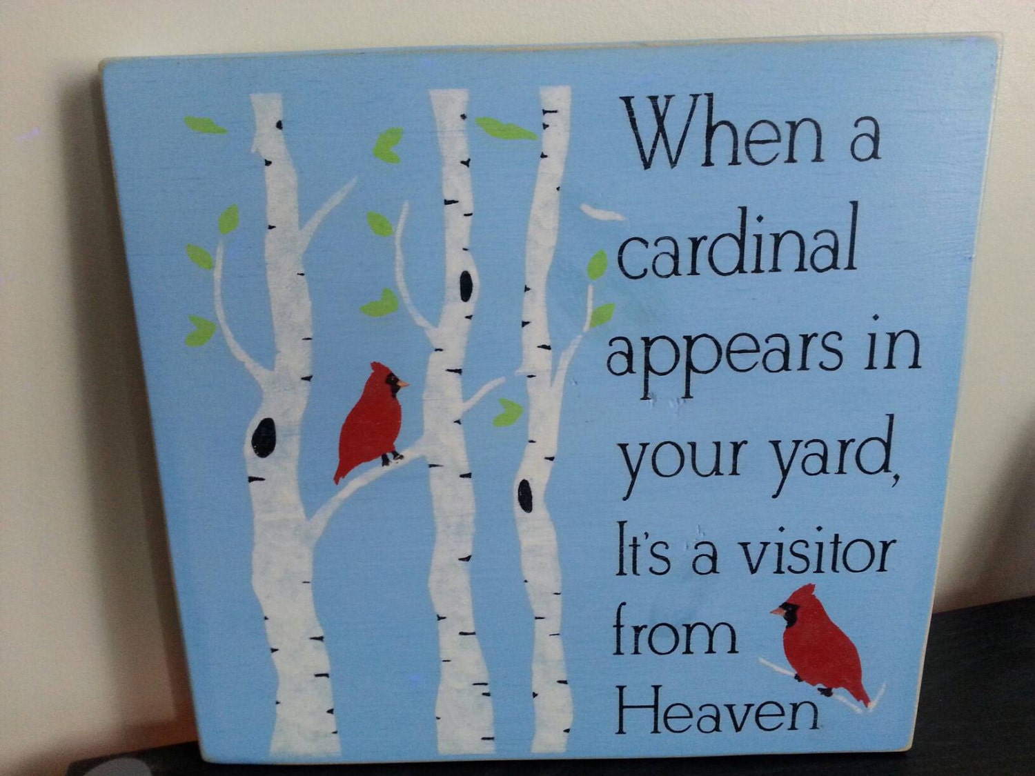 When a Cardinal Appears in Your Yard Distressed Wood Sign | Etsy