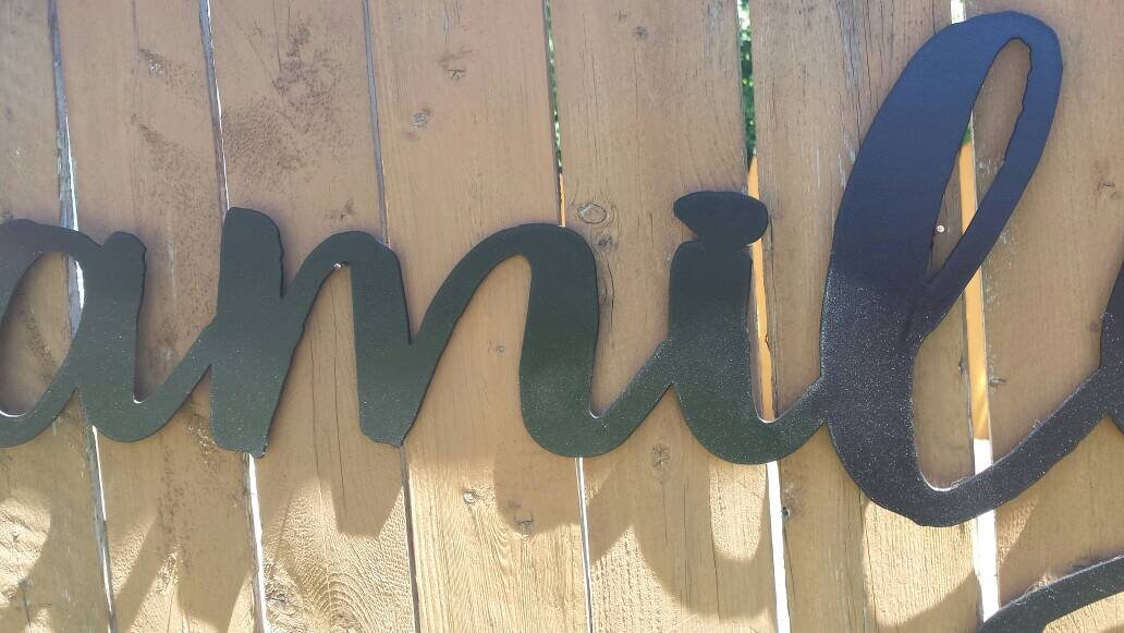 Family Metal Word Sign Distressed Rustic Rusted Wall Hanging | Etsy