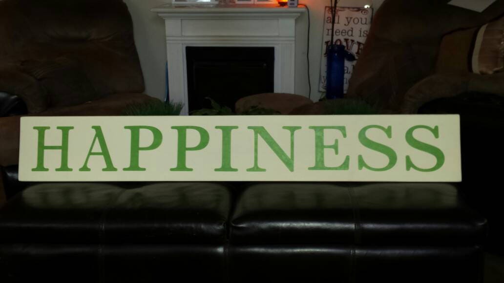 Happiness Extra Large Wood Sign Wall Hanging Distressed Wood | Etsy