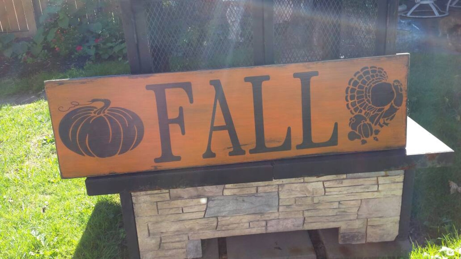 Fall Distressed Wood Sign Rustic Extra Large Wall Hanging Oversized ...