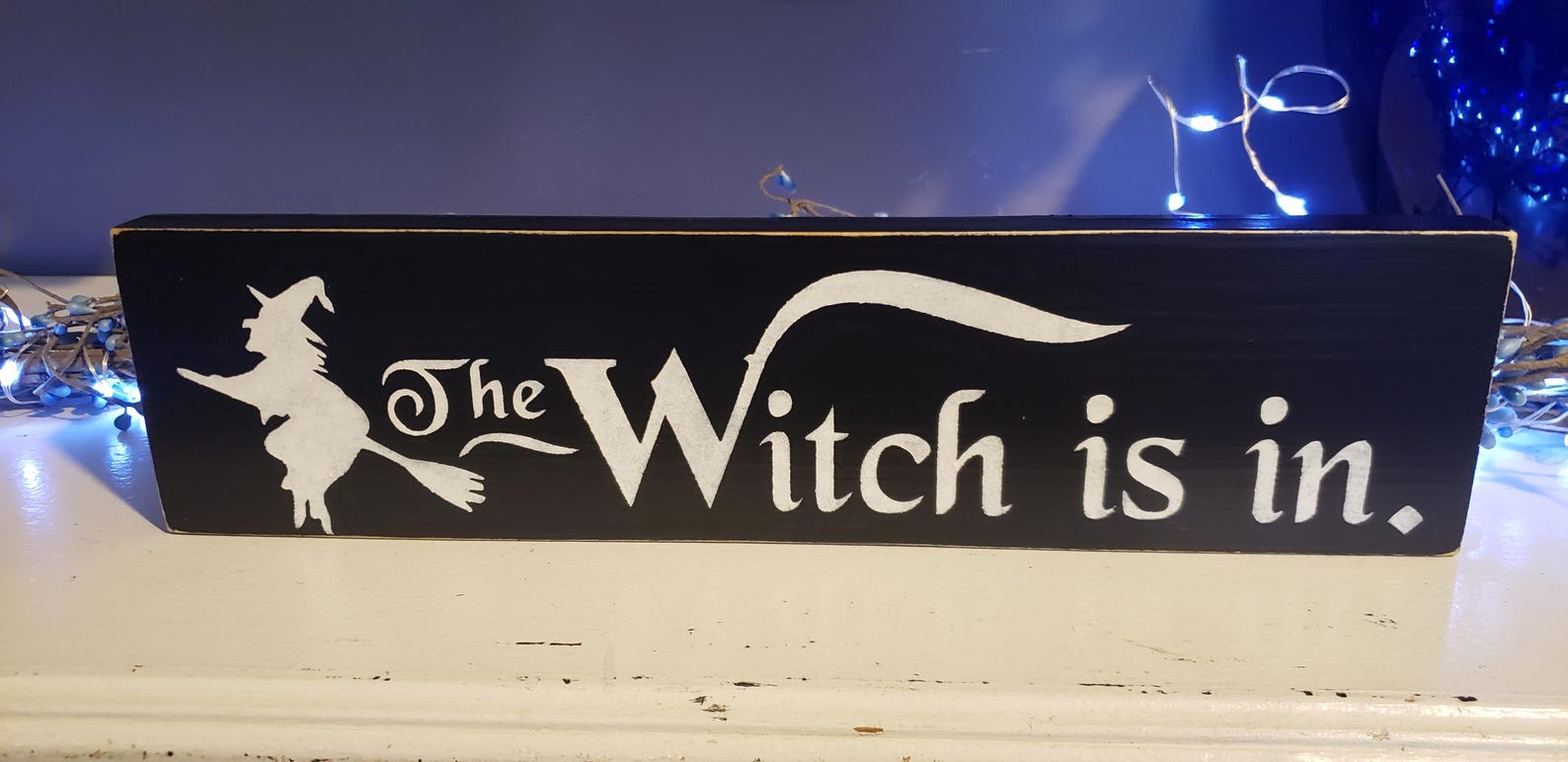 The Witch is in Sign Halloween Witch Sign Distressed Wood Wall Hanging ...