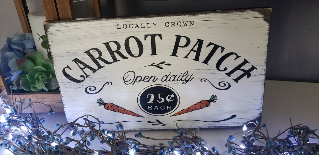 Carrot Patch Sign Easter Sign Wall Hanging Bunny Wall Art Modern ...