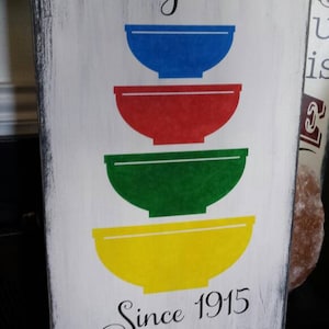 Pyrex Wood Sign Rustic Distressed Wood Large Wall Hanging Primitive ...