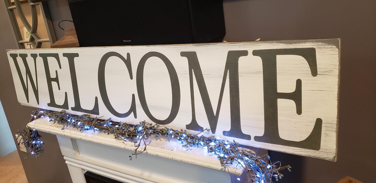 Welcome Sign Horizontal Wall Hanging Entryway Porch Sign Rustic ...