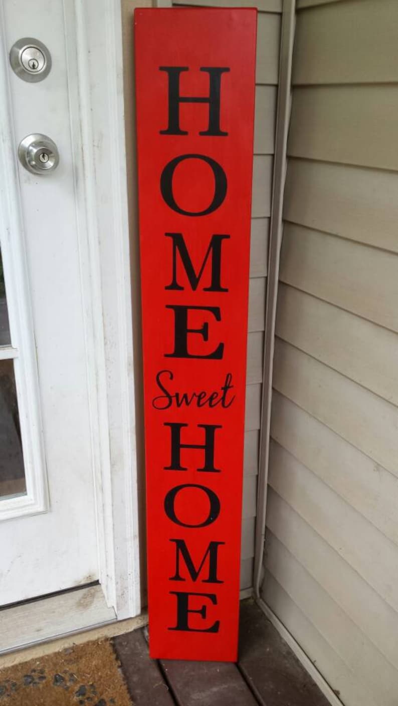 Home Sweet Home Extra Large Porch Sign Vertical Wood Sign Entryway Sign ...