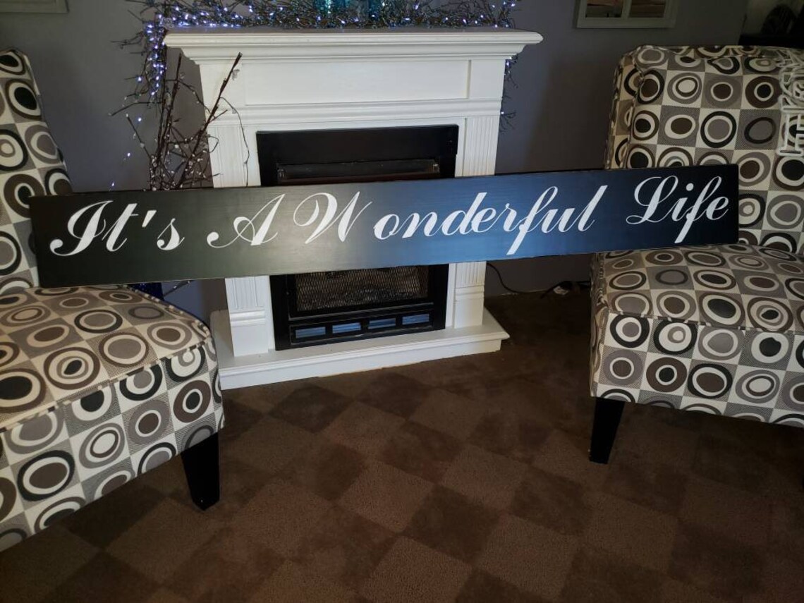 It's A Wonderful Life Wood Sign 5 Ft Christmas Sign Distressed Wood ...