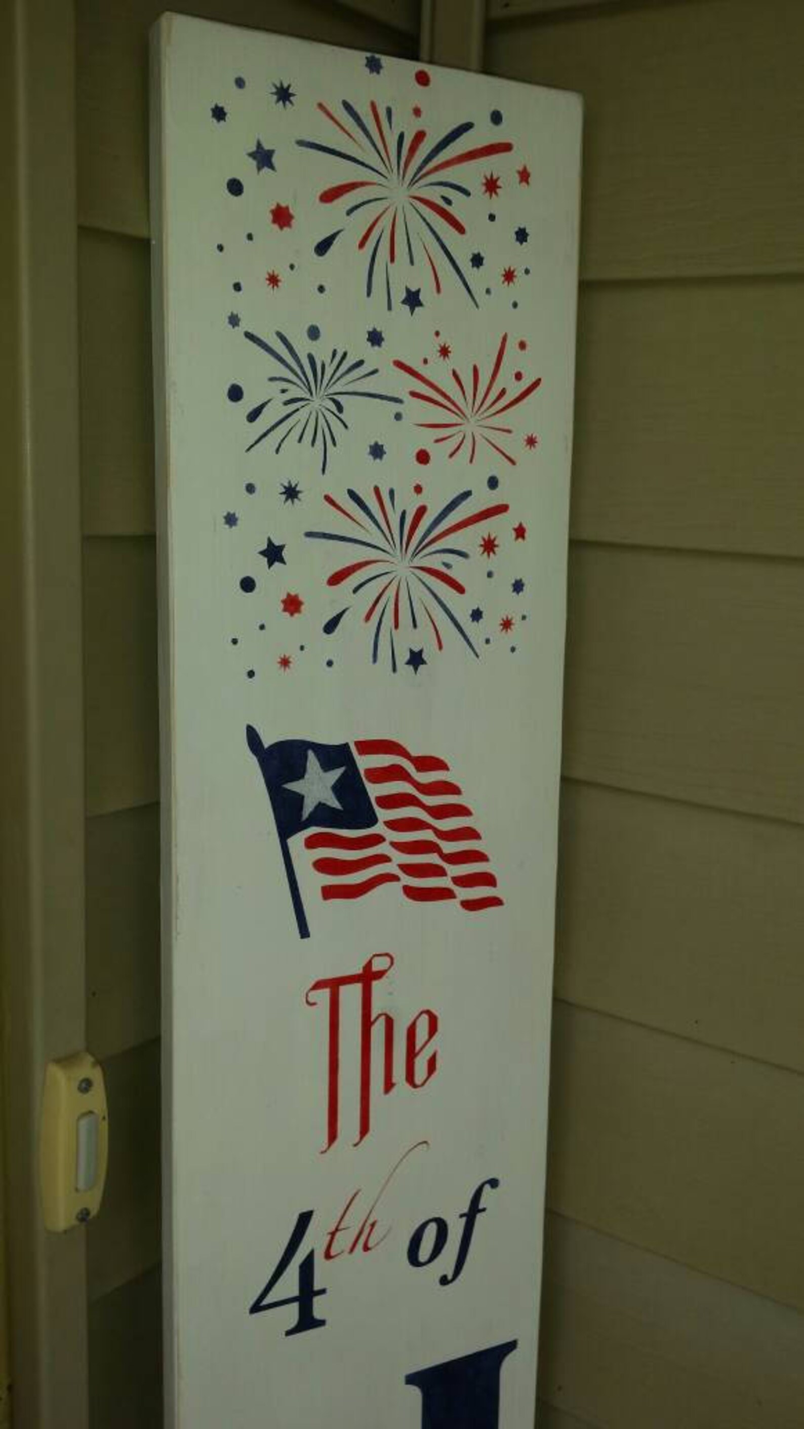 4th of July 5 Ft Porch Sign Fireworks Vertical Distressed Wood | Etsy