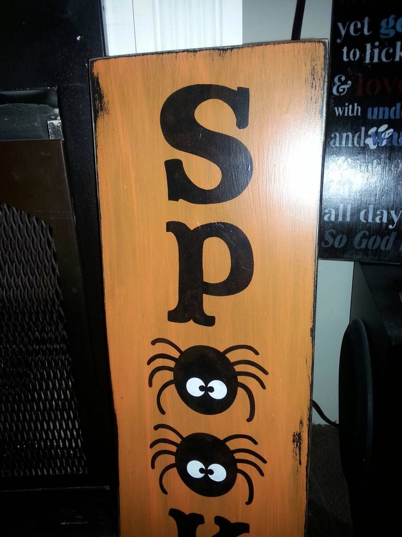 Spooky Vertical Porch Sign Halloween Wood Sign Distressed Wood - Etsy