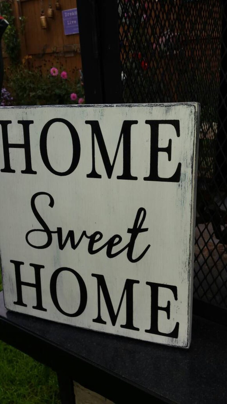 Home Sweet Home Distressed Wood Sign Patio Decor Rustic - Etsy