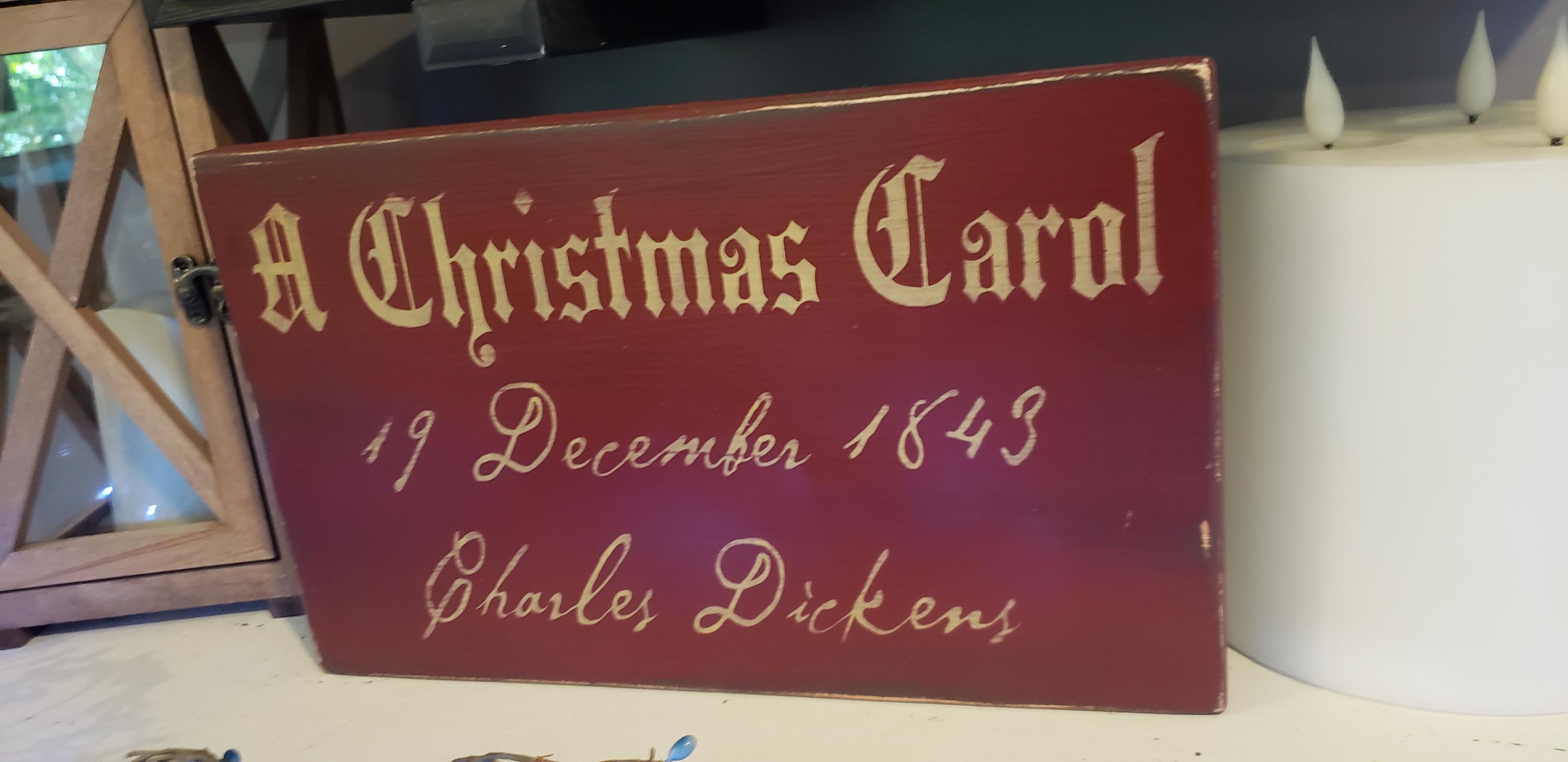 A Christmas Carol Sign Primitive Christmas Wall Hanging Holiday Decor ...