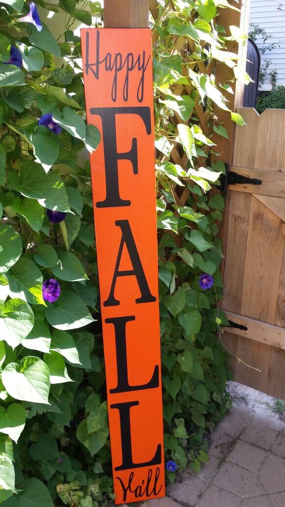 Happy Fall Ya'll 5 Ft Porch Sign Reversible Vertical Distressed Wood ...